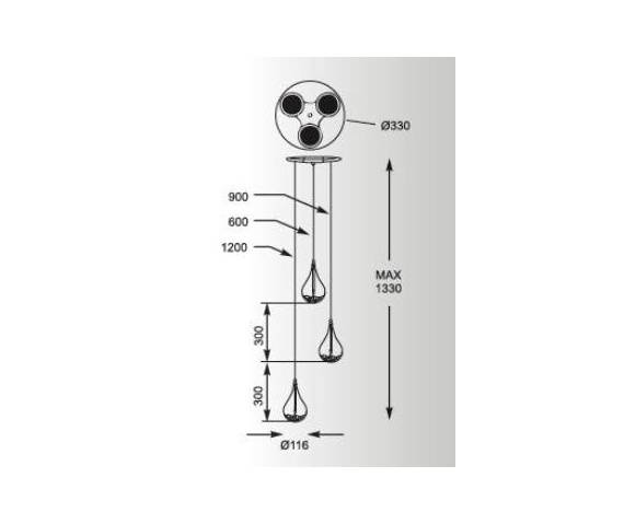 Lampa wisząca Perle P0226-03B-F4RK Zuma Line nowoczesna asymetryczna ...