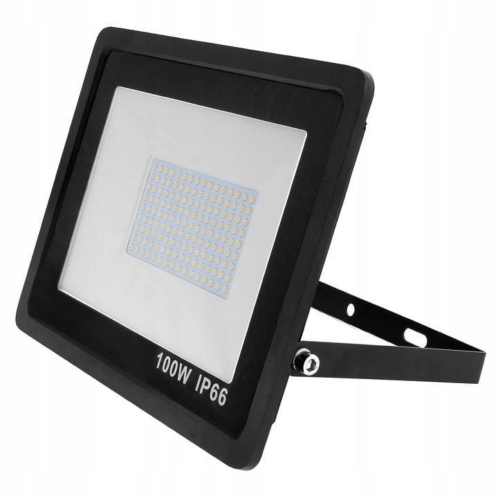 Naświetlacz 100W 6000k halogen zewnętrzny czarny DL - MagiaSwiatel.pl