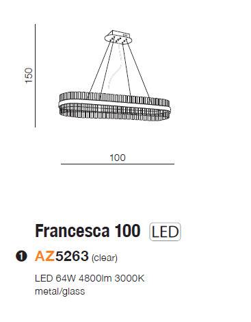 Lampa wisząca FRANCESCA 100 AZ5263 AZzardo oprawa szklana - MagiaSwiatel.pl